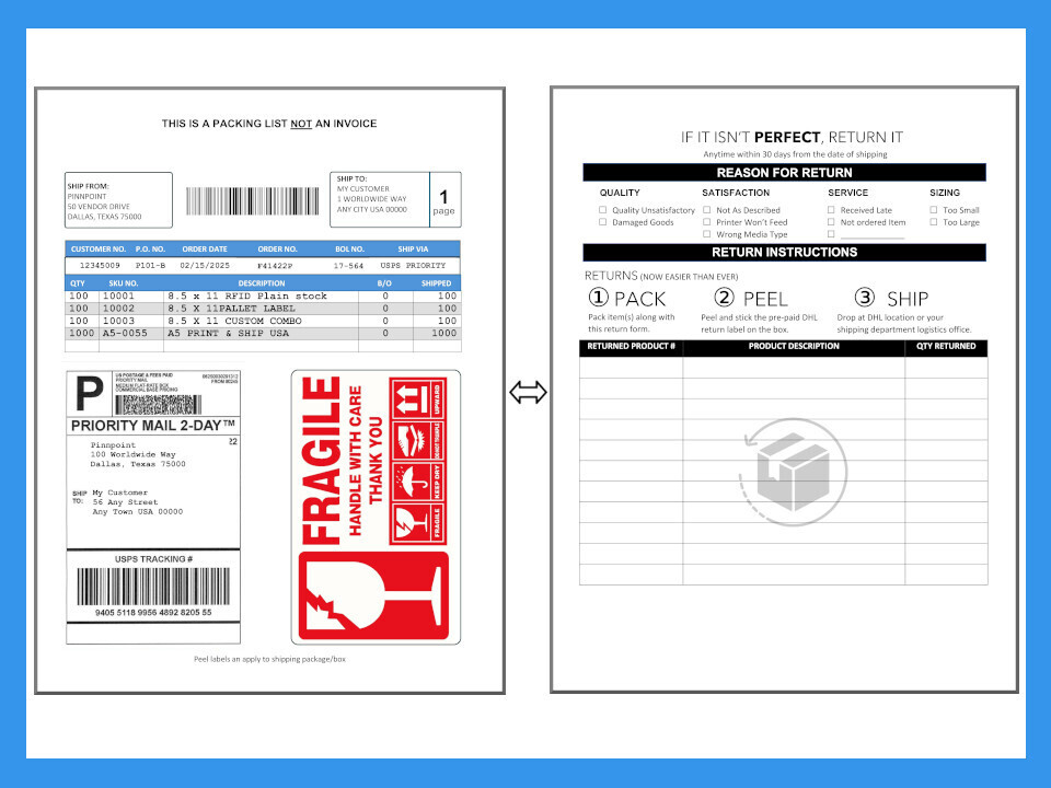 Combination label & form products – Pinnpoint